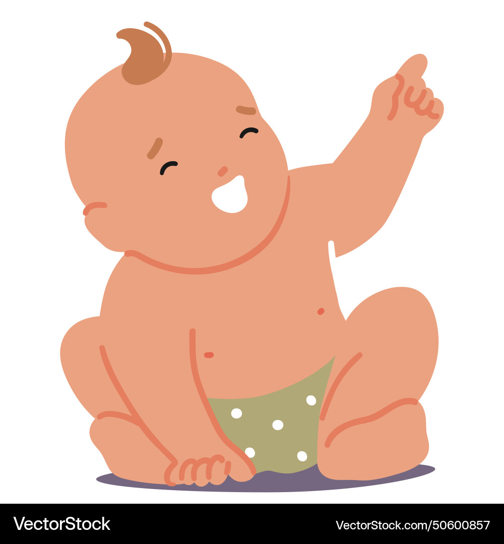 Baby pointing gesture captures the essence Vector Image