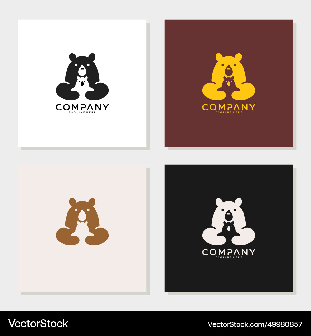 Bear logo emblem icon design Royalty Free Vector Image