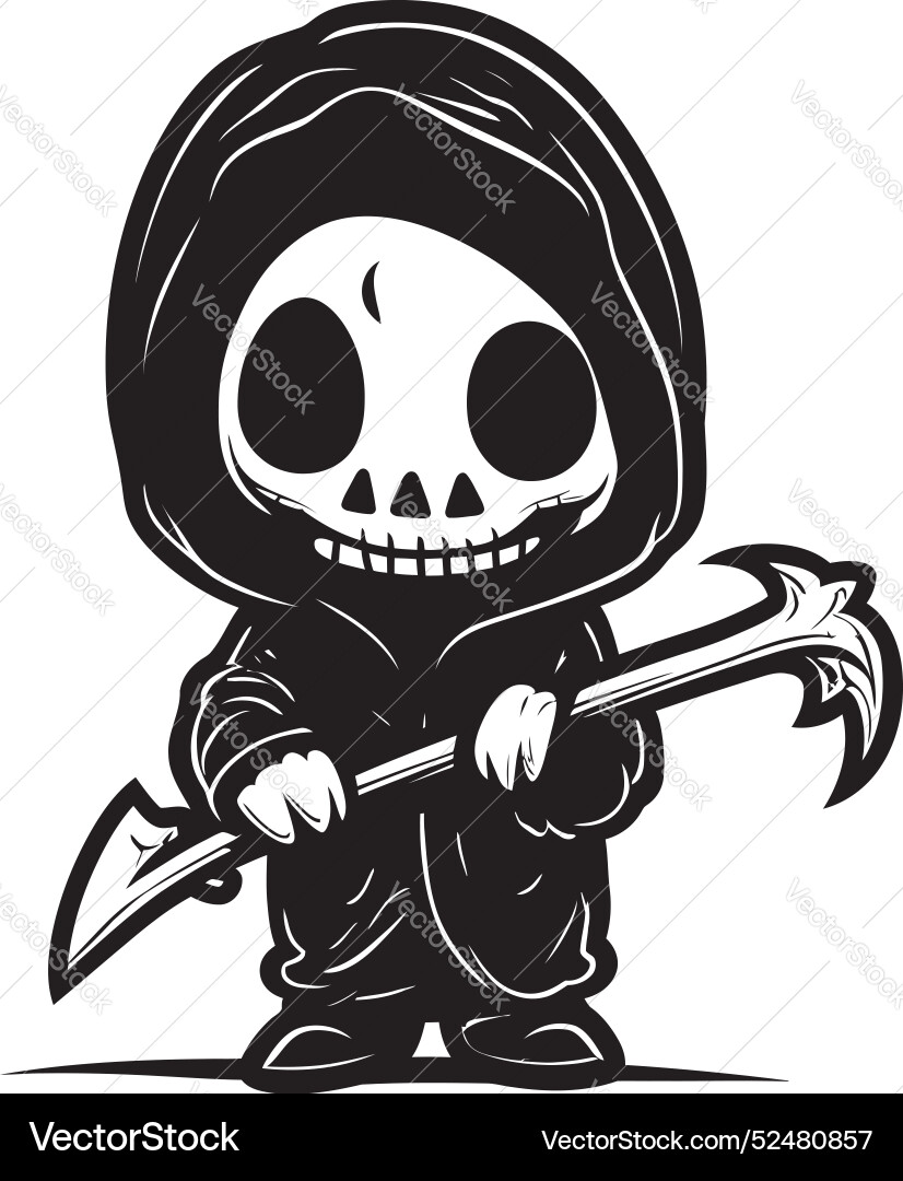 Cherubic charon cartoon grim ripper emblem Vector Image