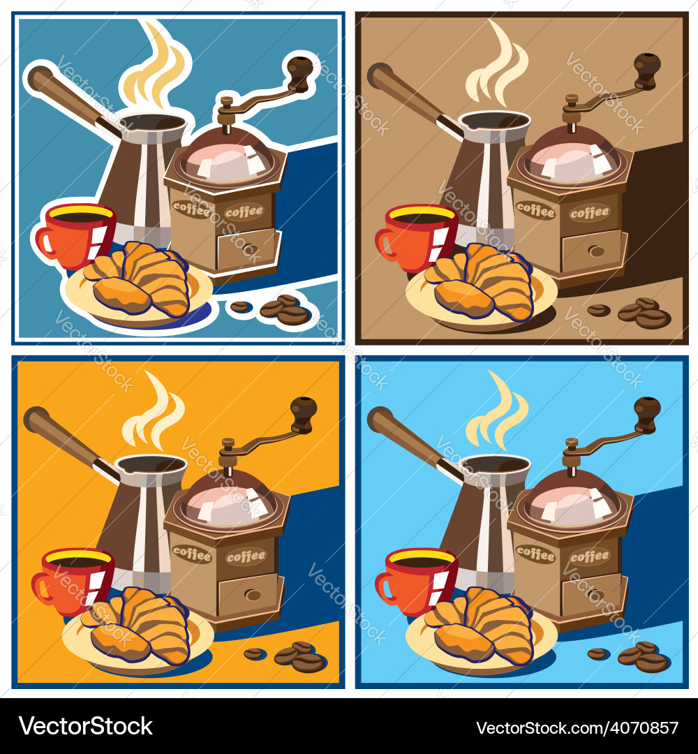 Coffee set Royalty Free Vector Image - VectorStock