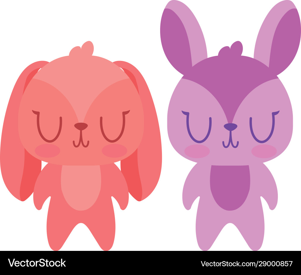 Cute rabbits cartoons design Royalty Free Vector Image