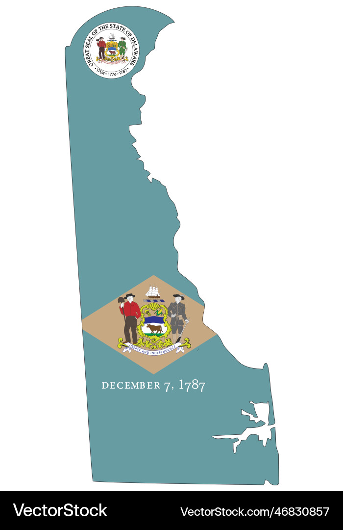 Delaware State Map Royalty Free Vector Image - VectorStock