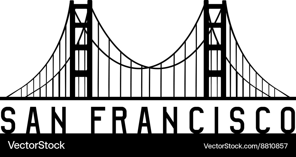 Golden gate bridge in san francisco design Vector Image