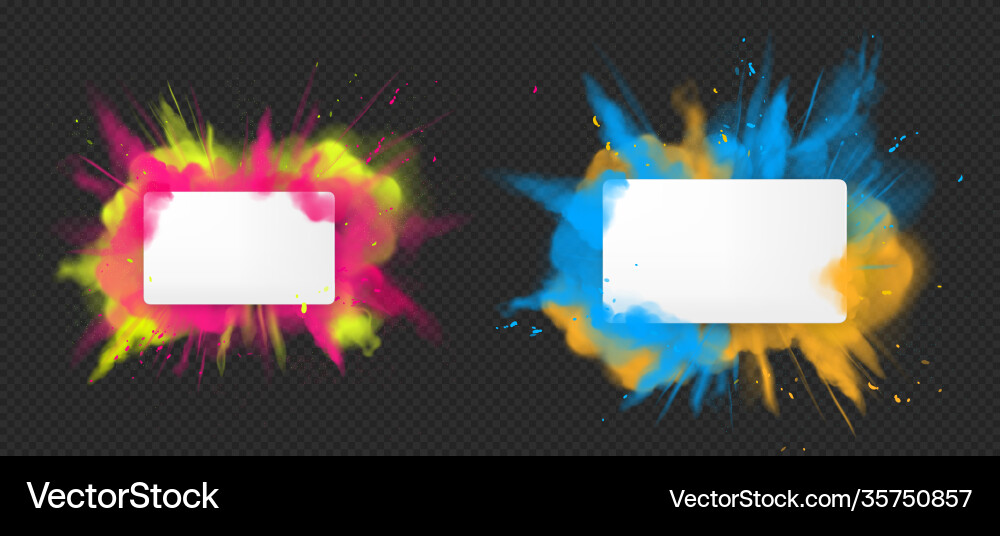 Holi paint powder color explosion realistic Vector Image