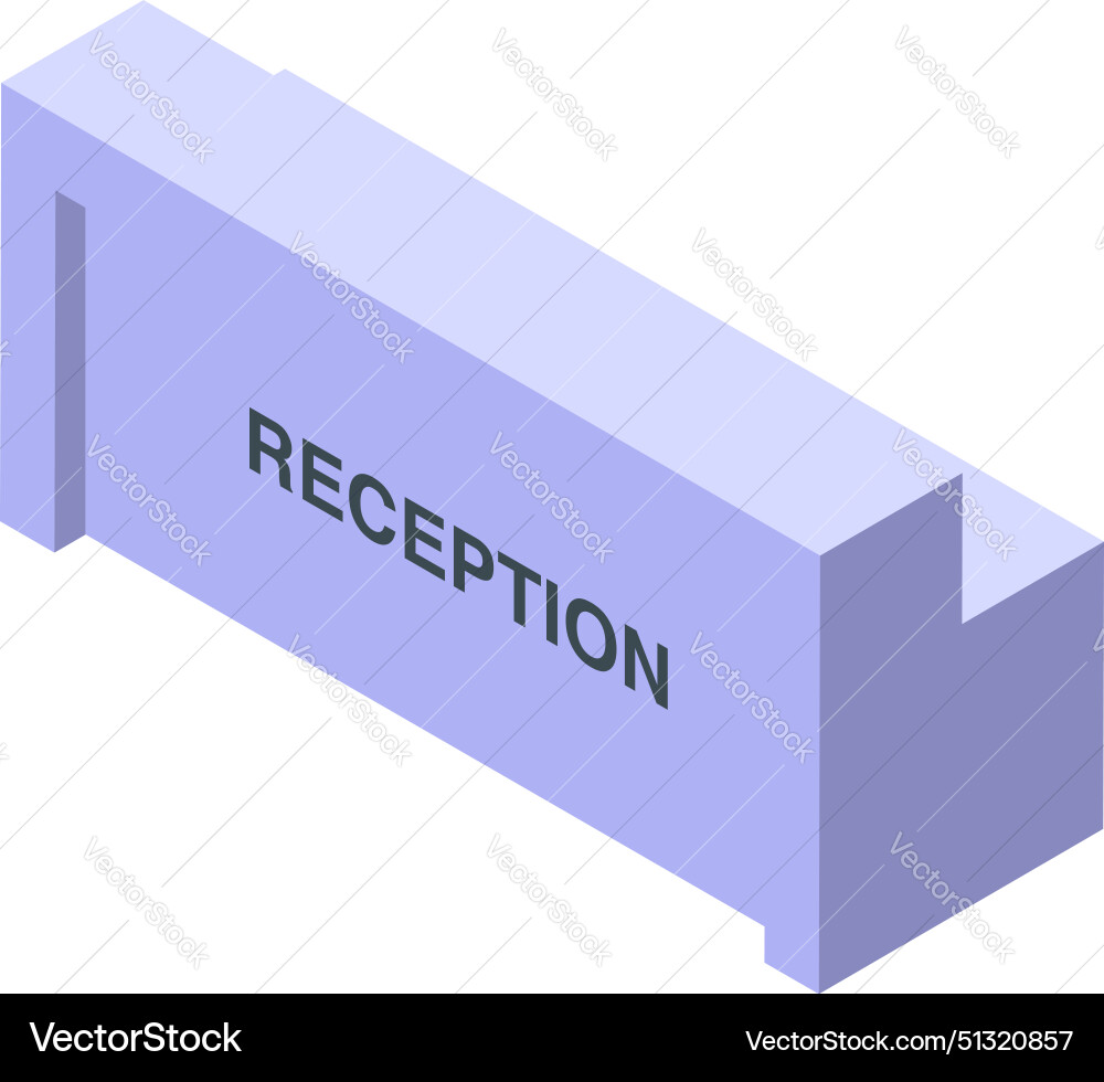 Isometric reception desk sign Royalty Free Vector Image