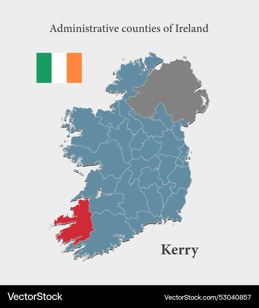 Map ireland county kerry Royalty Free Vector Image