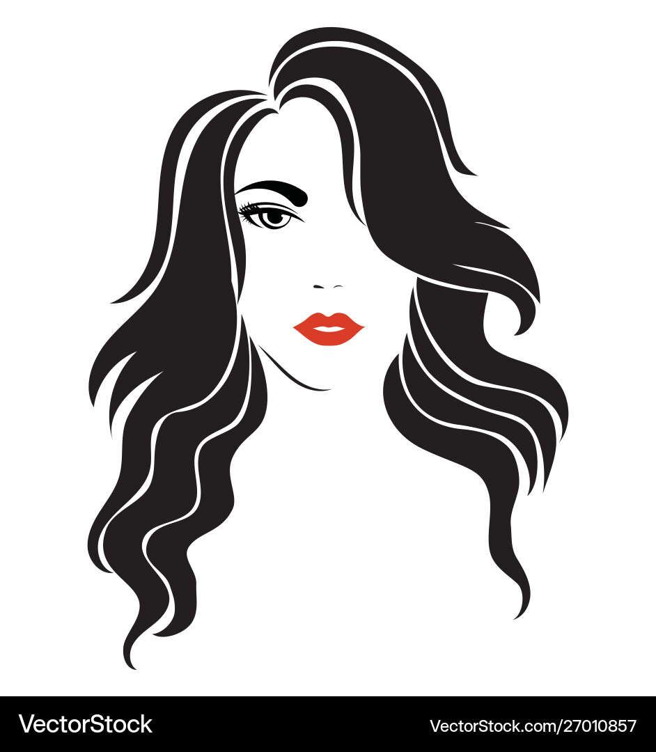 Portrait a girl head beautiful face Royalty Free Vector