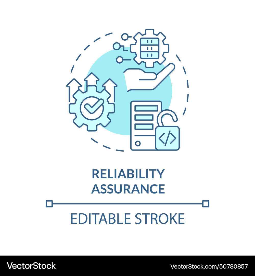 Reliability assurance soft blue concept icon Vector Image