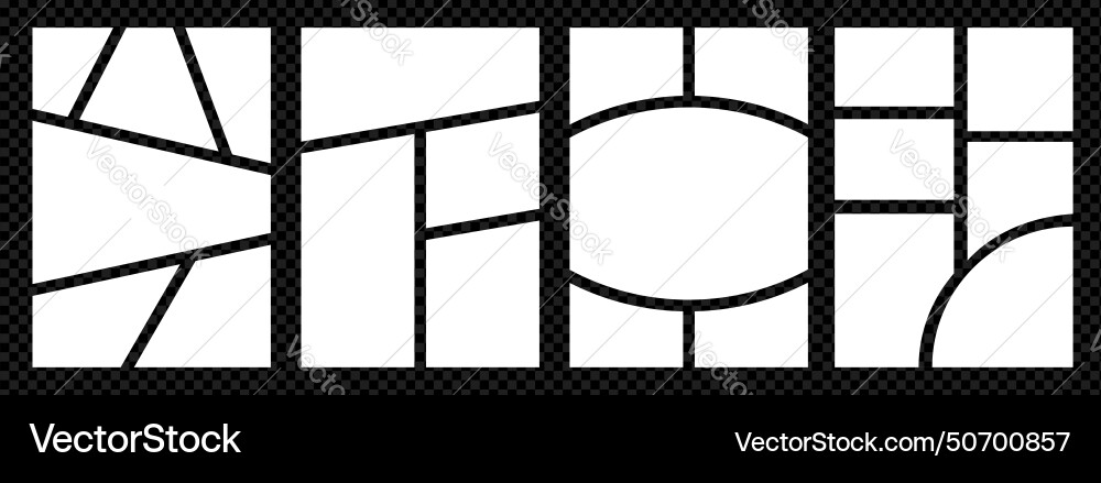 Set of grid template for photo collage Royalty Free Vector