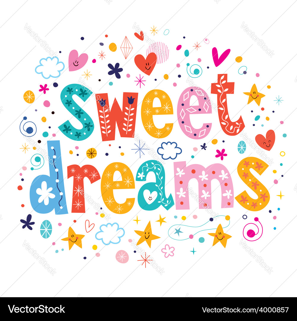 Sweet dreams Royalty Free Vector Image - VectorStock