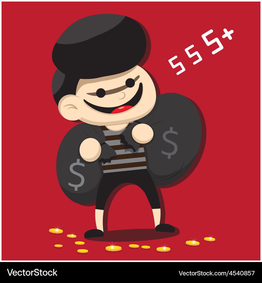 Thief Cartoon Lizenzfreies Vektorbild - VectorStock