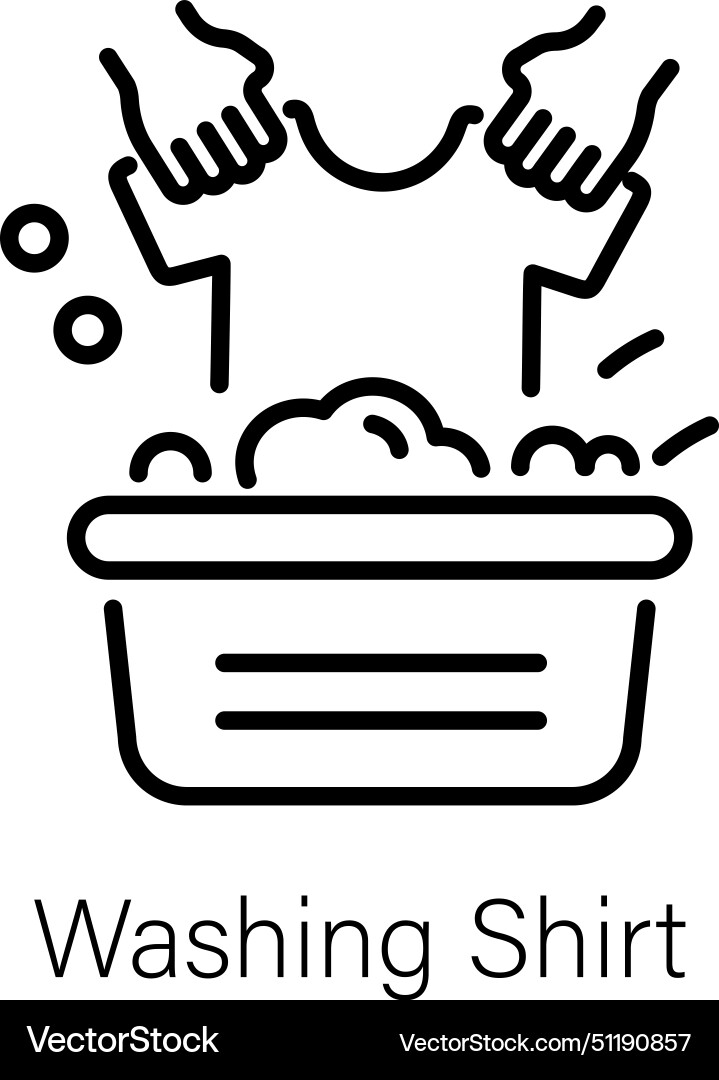 Washing shirt Royalty Free Vector Image - VectorStock