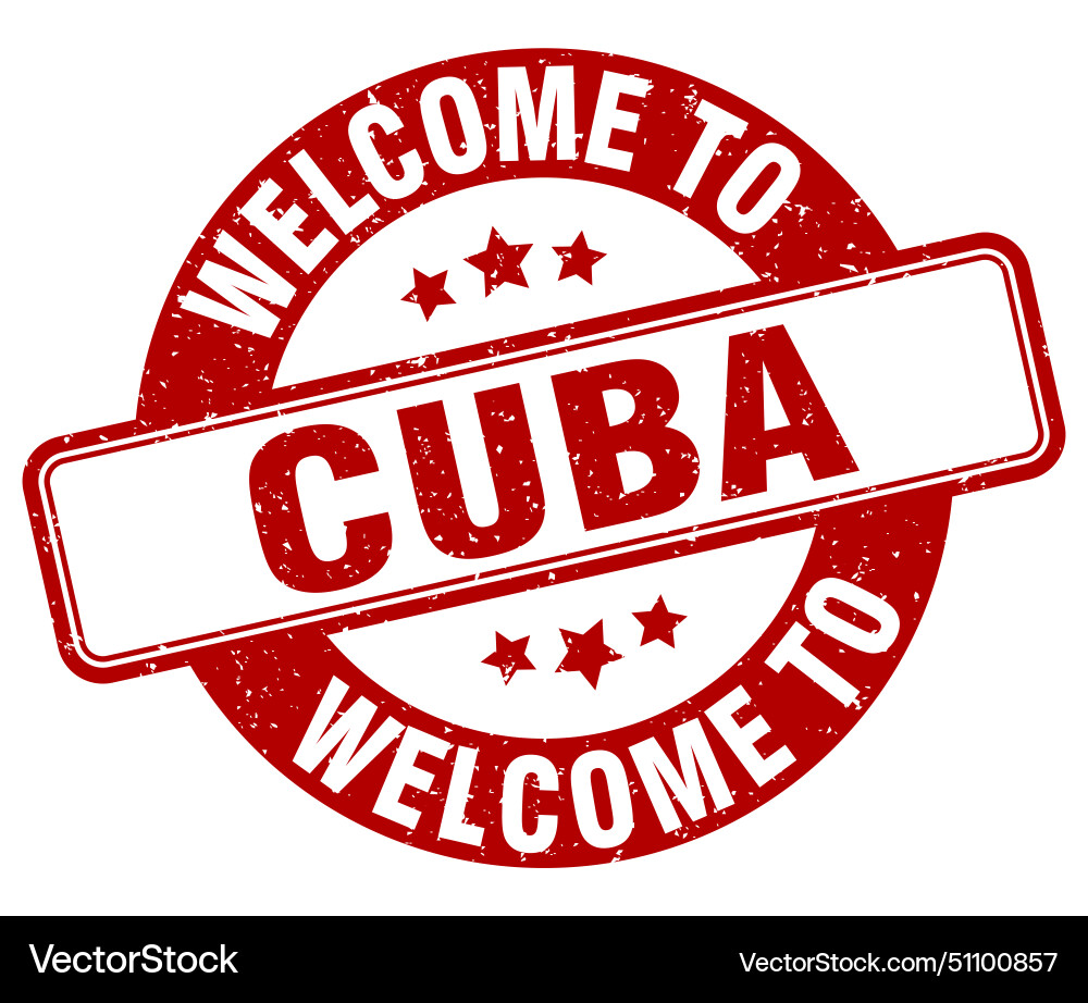 Welcome to cuba stamp round sign Royalty Free Vector Image