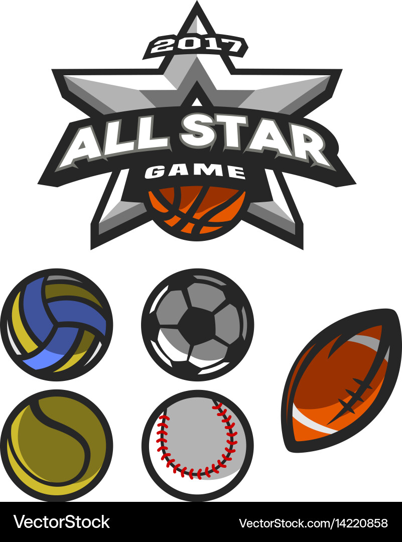 All star game logo emblem Royalty Free Vector Image