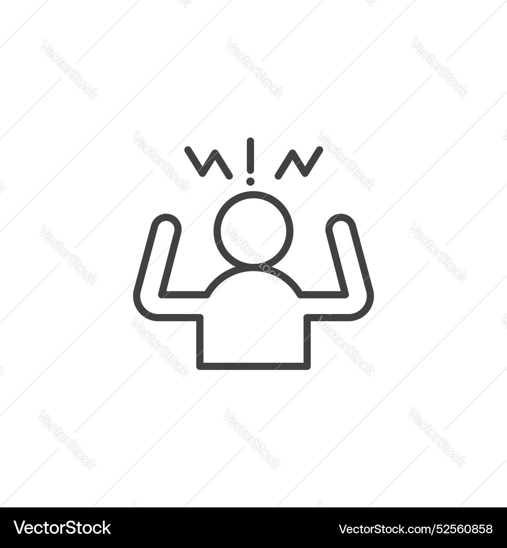 Anxiety icon set on white background Royalty Free Vector