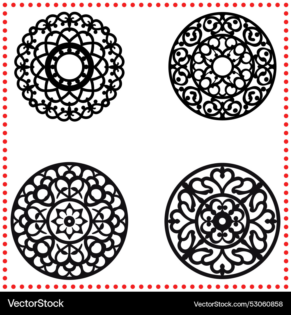 Beautiful mandala patterns in circular forms Vector Image