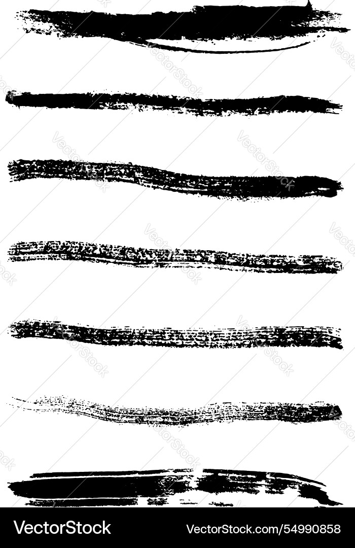 Black grunge brush strokes set Royalty Free Vector Image