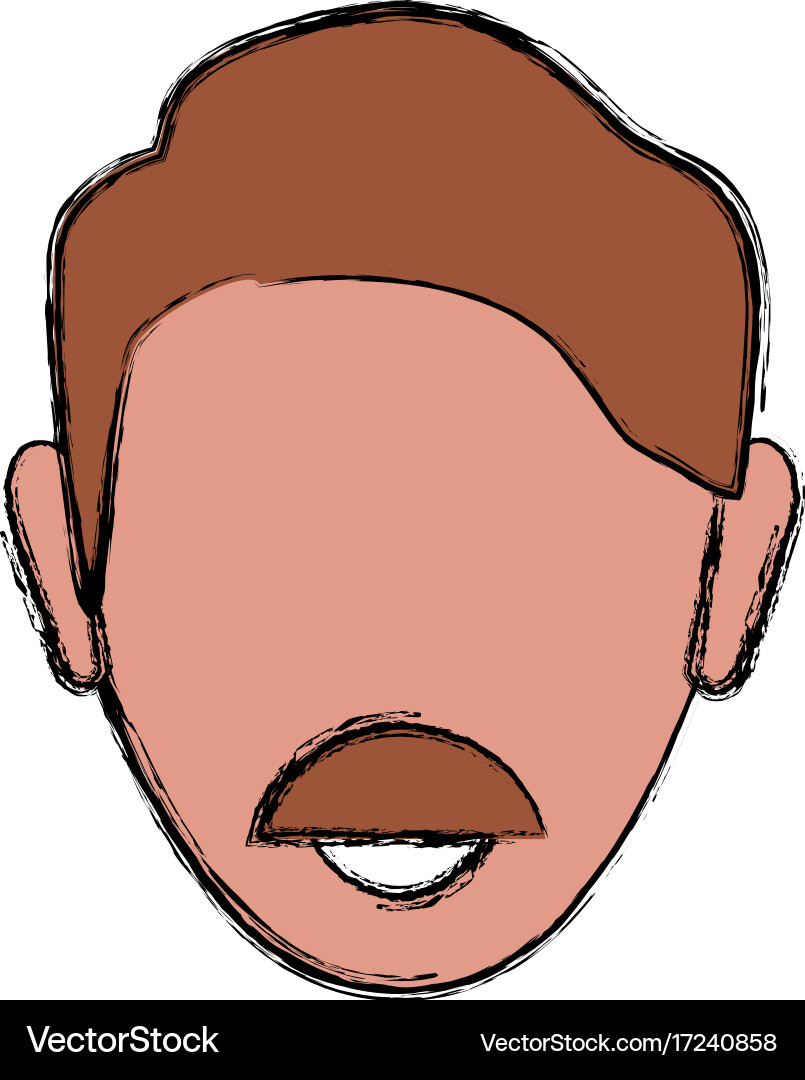 Colorful head man over white background Royalty Free Vector