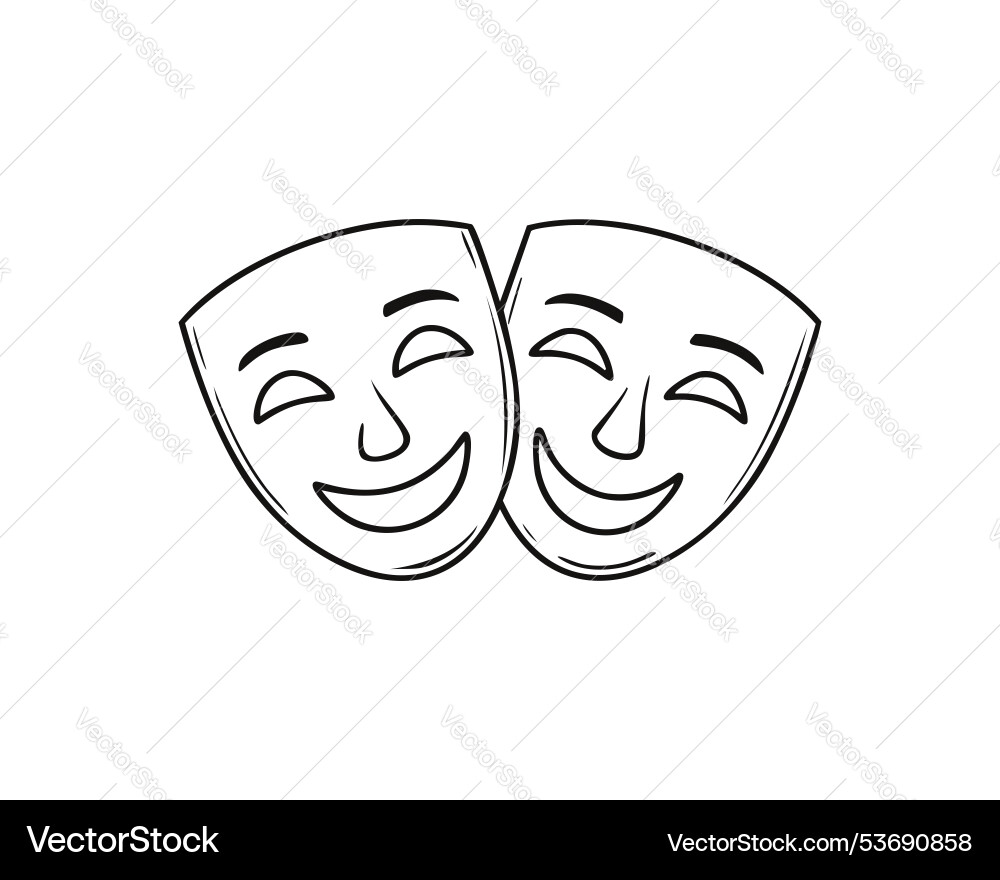 Comedy and tragedy masks masquerade mask comic Vector Image