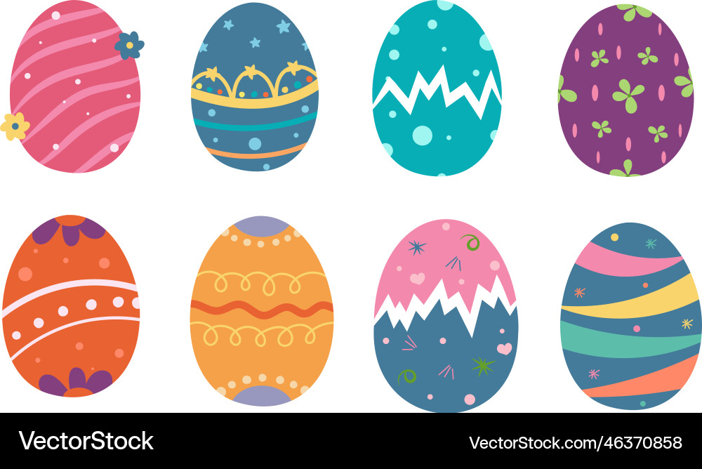Easter eggs collection Royalty Free Vector Image