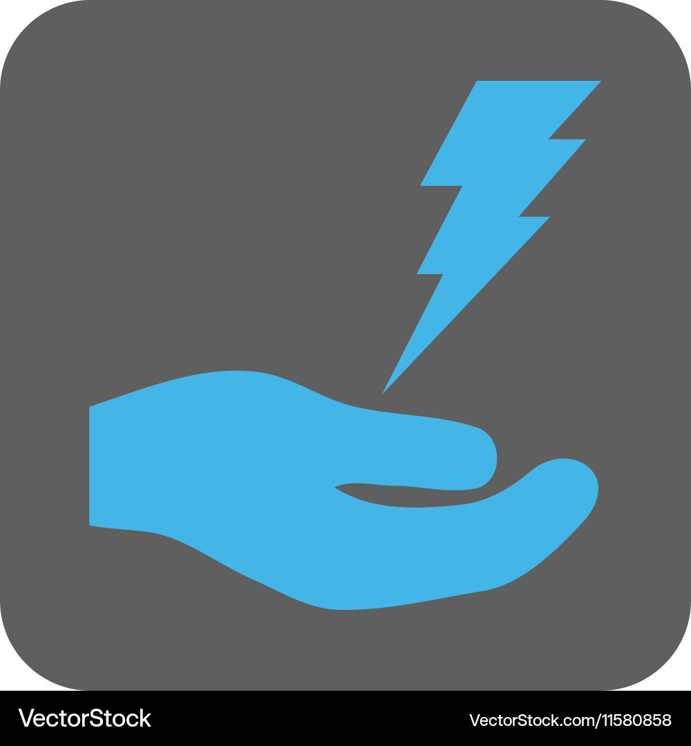 Electric service hand rounded square icon Vector Image