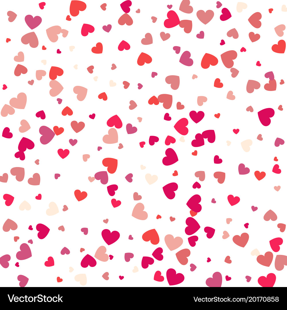 Flying heart confetti valentines day background Vector Image