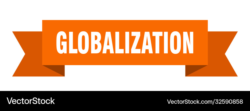 Globalization ribbon paper band Royalty Free Vector Image