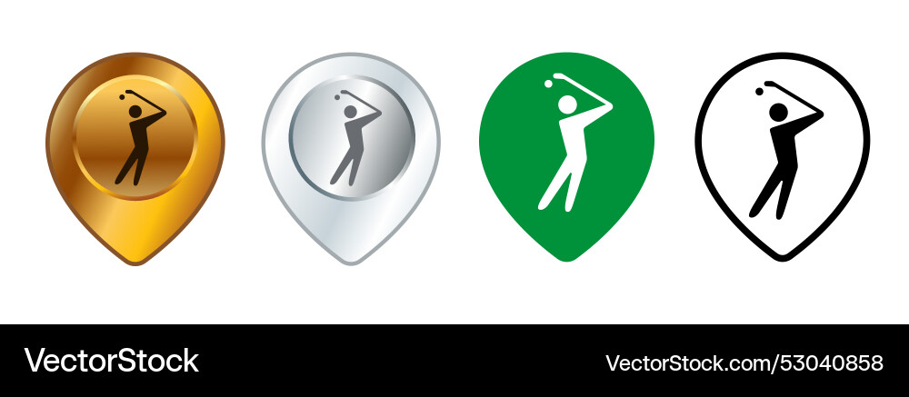 Golf course location map pin symbol icon people Vector Image