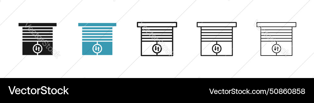 Jalousie icon set window shutter blind symbol Vector Image