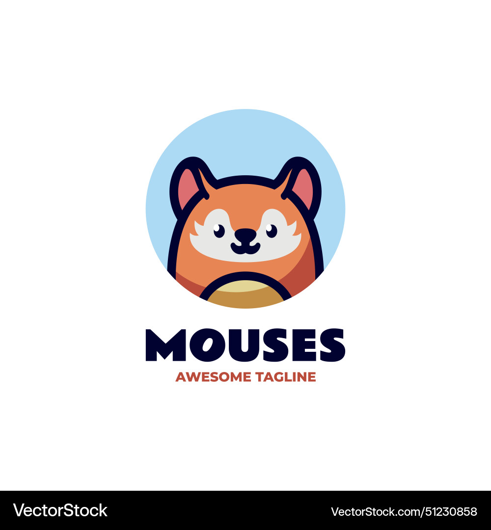 Logo mouse mascot cartoon style Royalty Free Vector Image