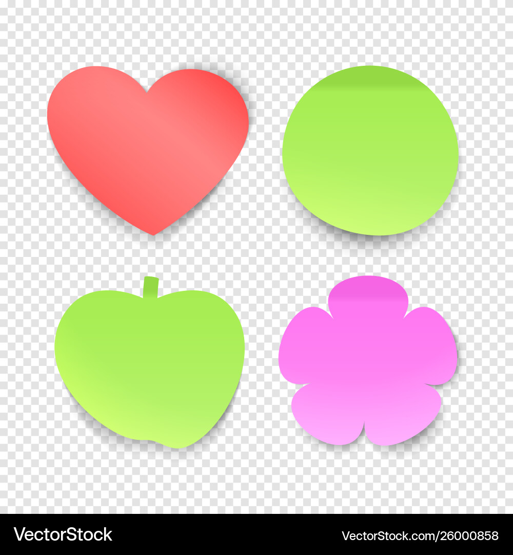 Memo stickers collection sticky notes Royalty Free Vector