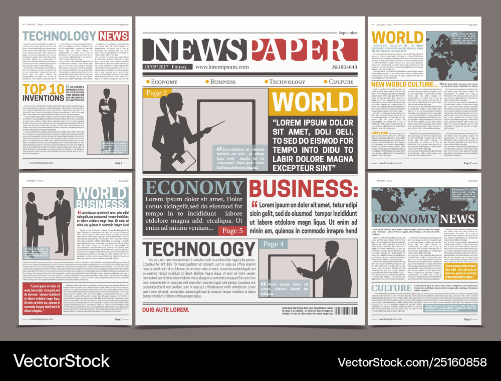 Newspaper template design Royalty Free Vector Image