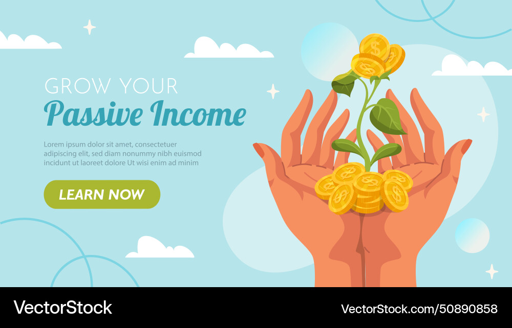 Passive income poster Royalty Free Vector Image