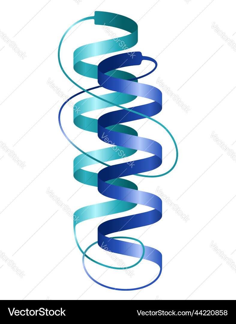 Protein structure - 2 spirals in 3d Royalty Free Vector