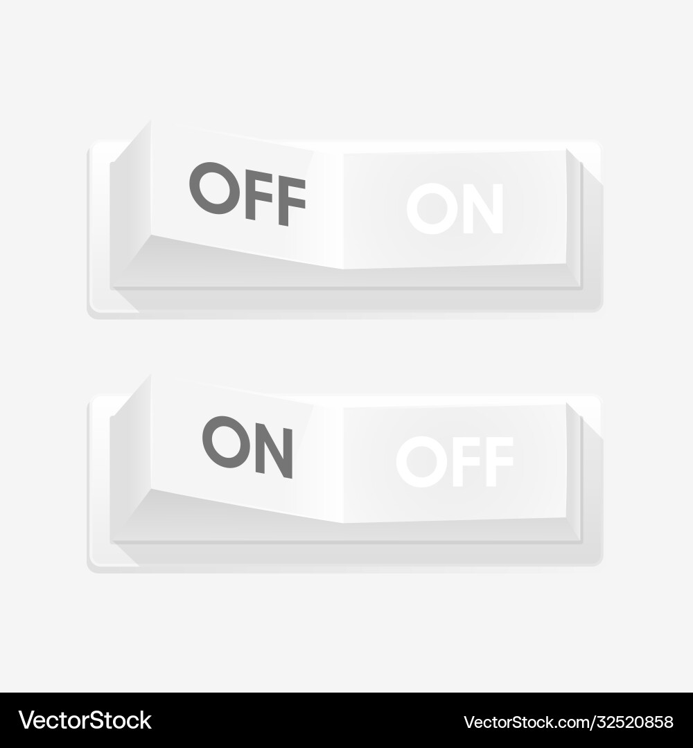 Realistic toggle switch white switches Royalty Free Vector