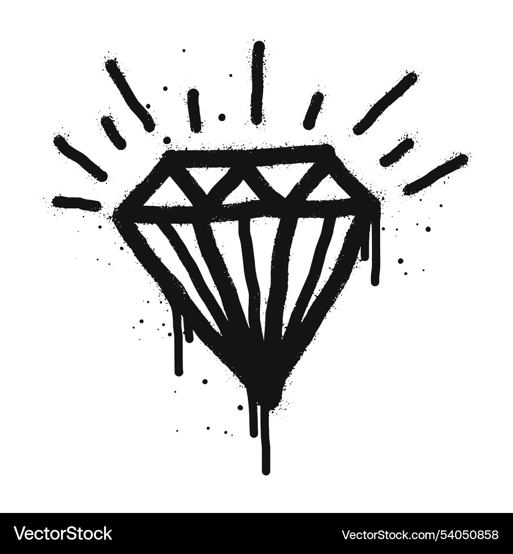 Spray painted graffiti diamond symbol Royalty Free Vector