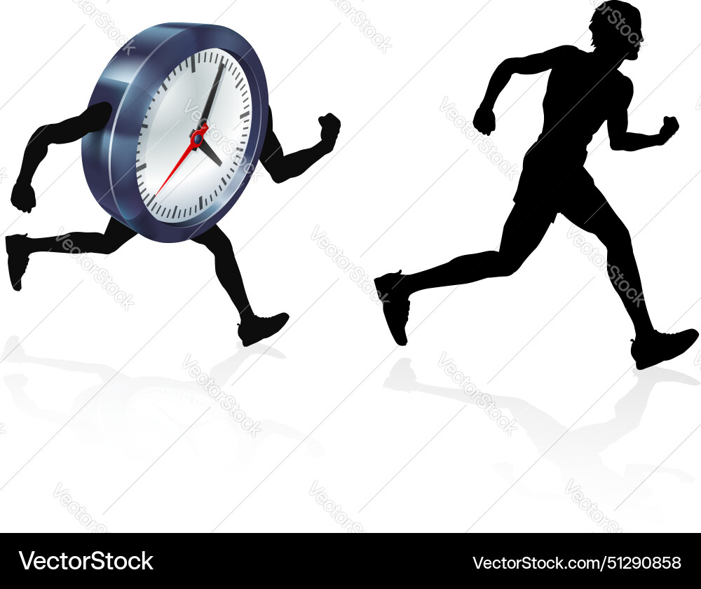 Time race against clock concept Royalty Free Vector Image