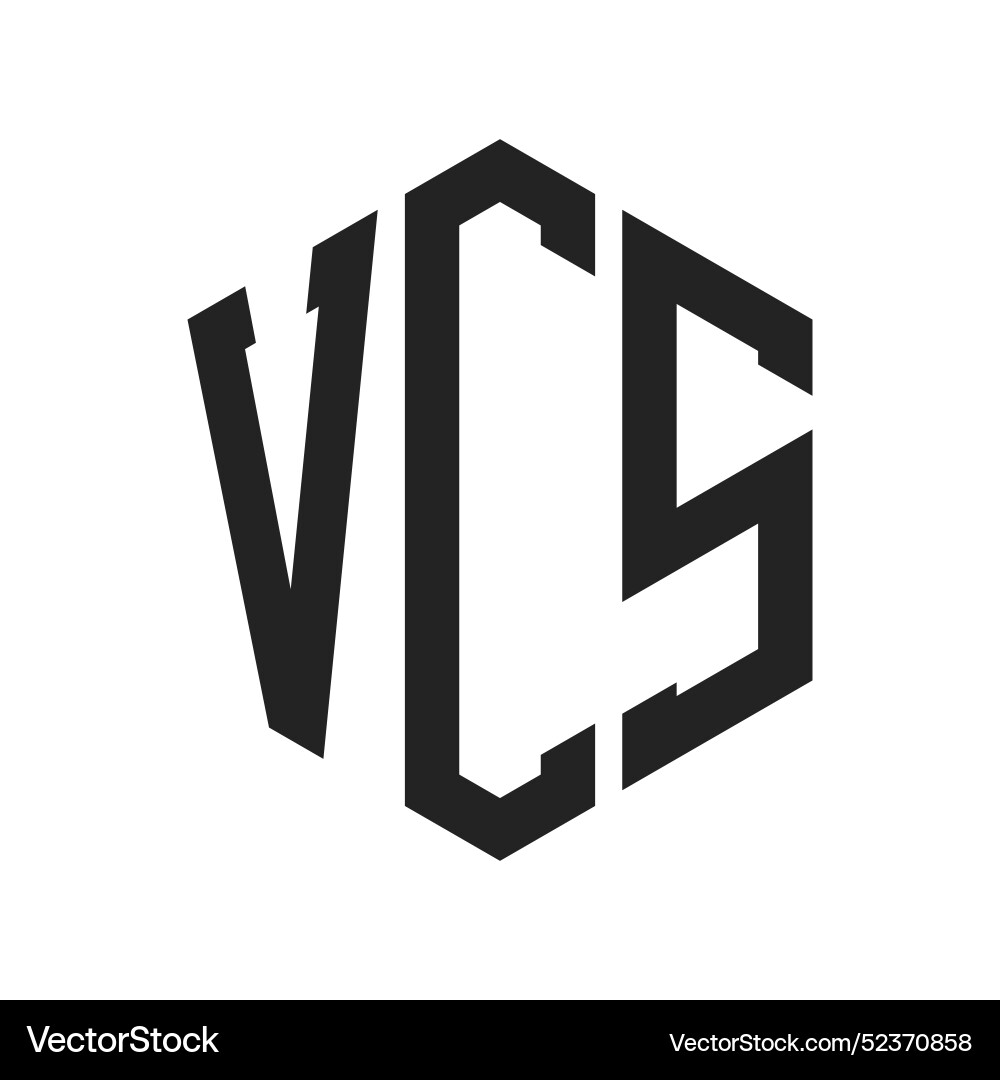 Vcs logo design initial letter monogram Royalty Free Vector