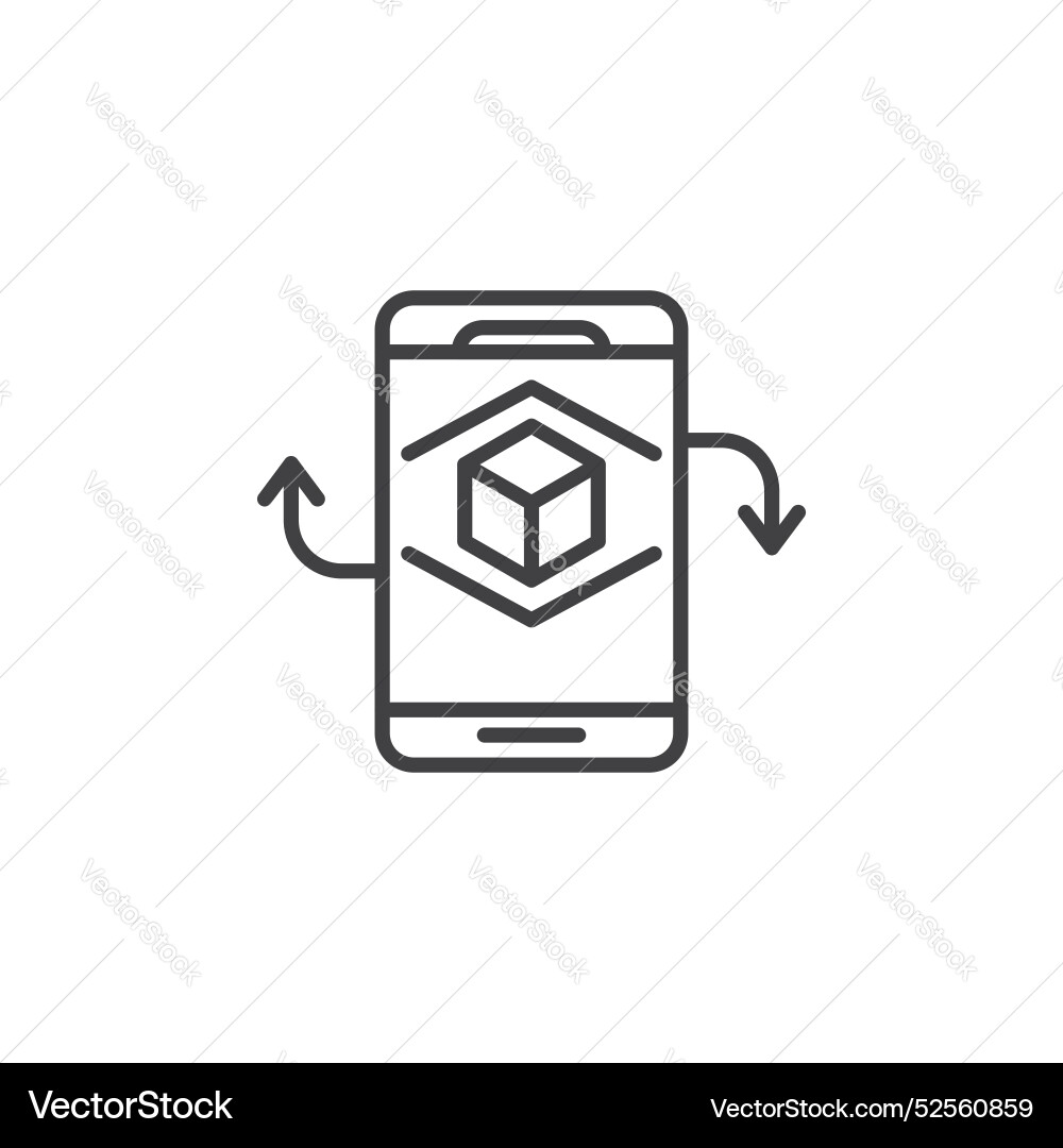 Ar app icon set on white background Royalty Free Vector