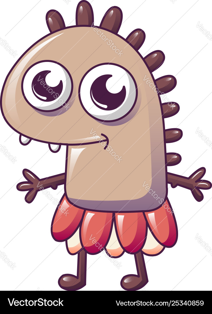 Cute hug monster icon cartoon style Royalty Free Vector