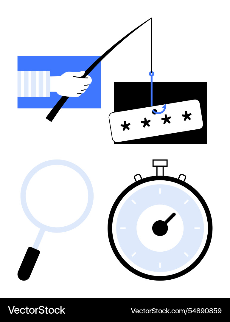 Cybersecurity risks phishing password theft Vector Image