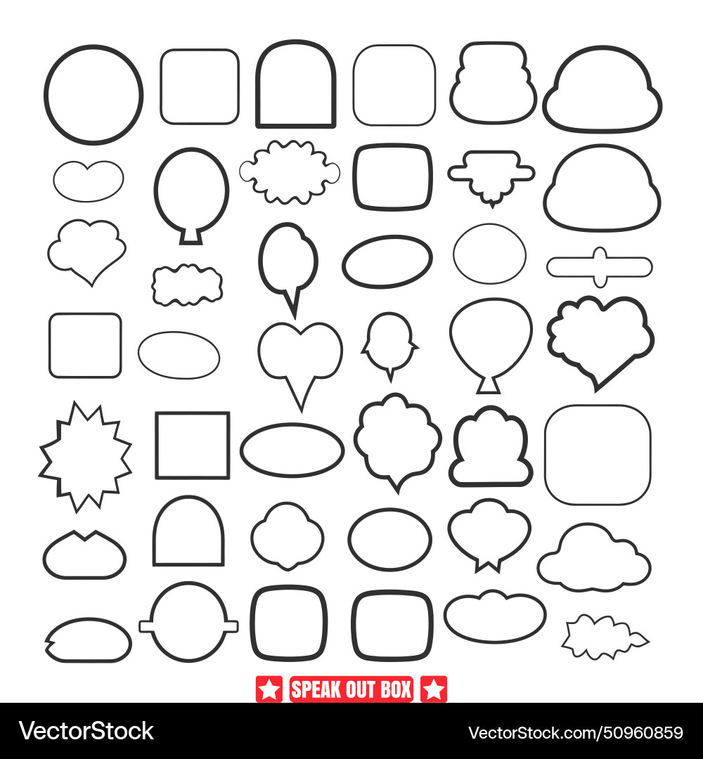 Dialogues unveiled speak out box graphics pack Vector Image