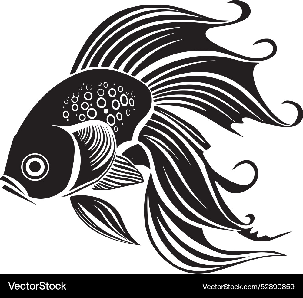 Fish - black and white Royalty Free Vector Image