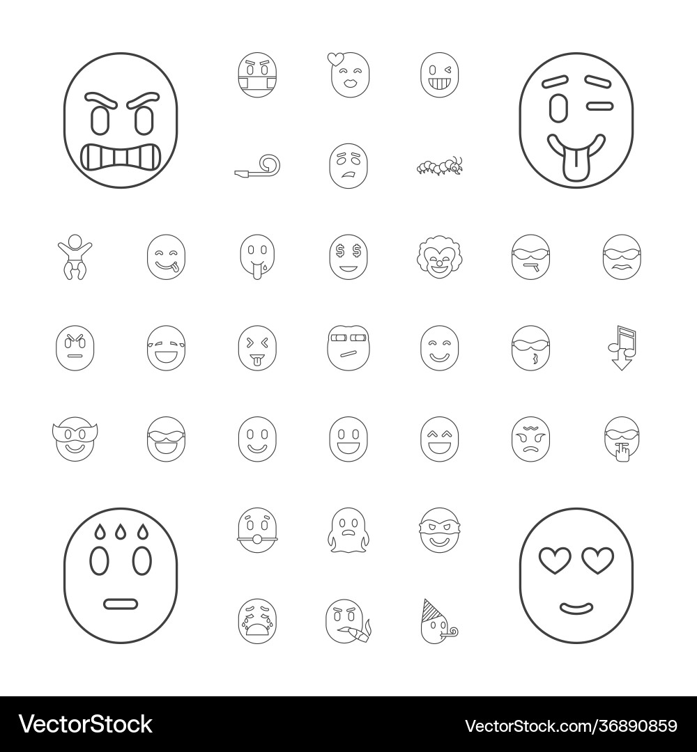 Lustige Icons Lizenzfreies Vektorbild - VectorStock