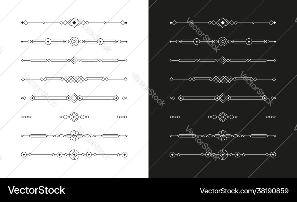 Geometric page dividers set Royalty Free Vector Image