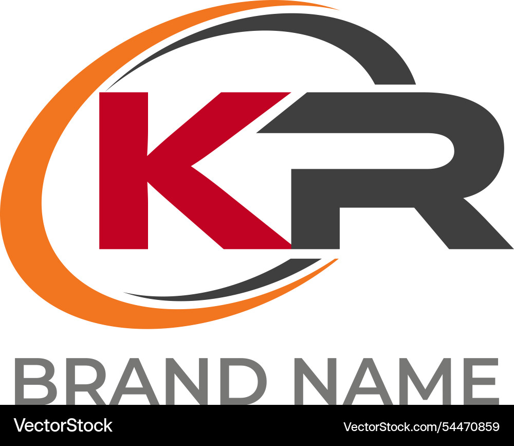 Kr creative logo design template Royalty Free Vector Image