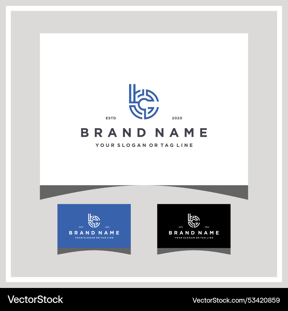 Letter bc tech logo design Royalty Free Vector Image