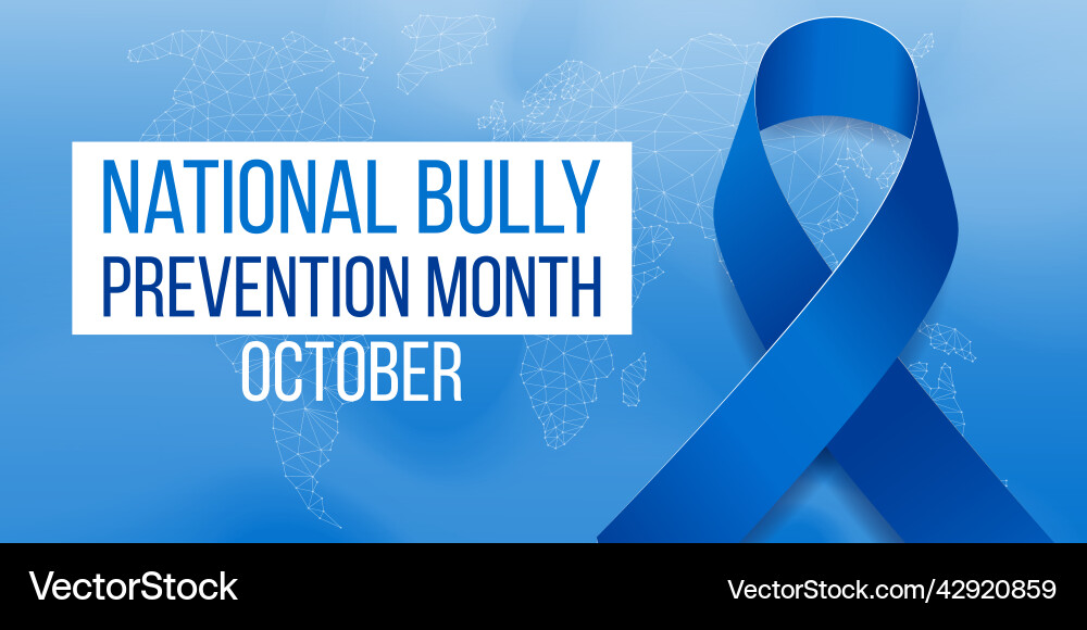 National bully prevention month concept banner Vector Image