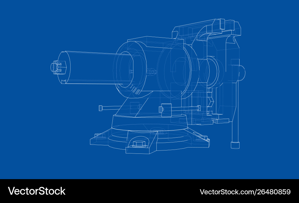 Outline vise wire-frame style Royalty Free Vector Image