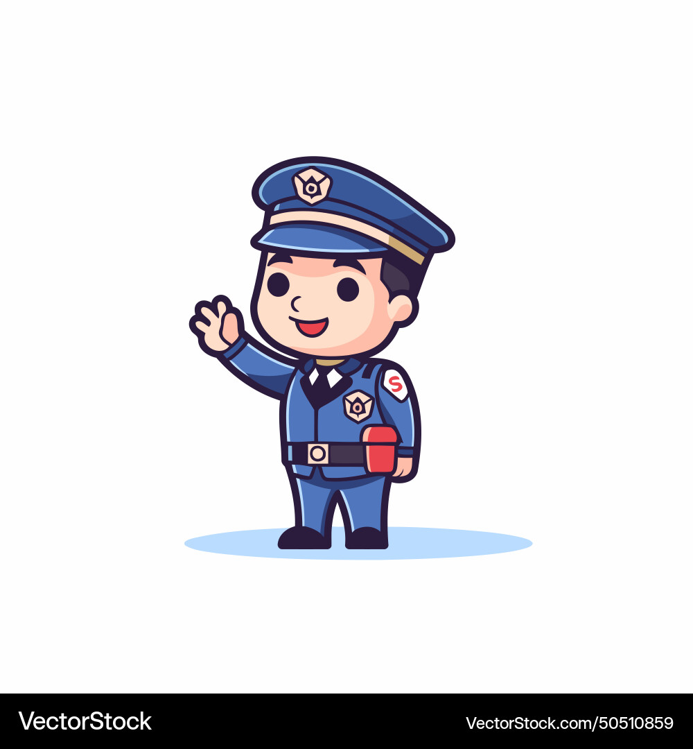 Policeman cartoon character in a flat style Vector Image